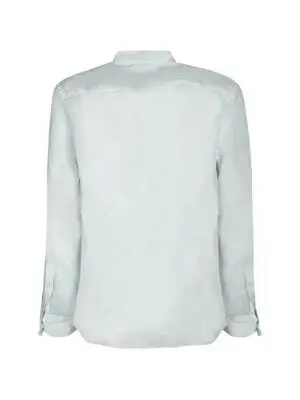 120% Lino Long-sleeve Mandarin-collar Shirt
