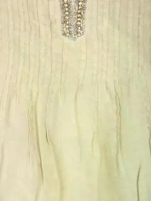 120% Lino Crystal-embellished Pintuck Tunic
