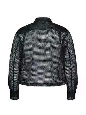 Comme Des Garçons Zip-detail Mesh Shirt - Black