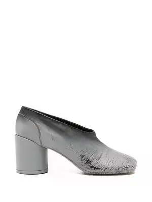 MAISON MARGIELA Cracked Effect Block Heel Pumps - Grey