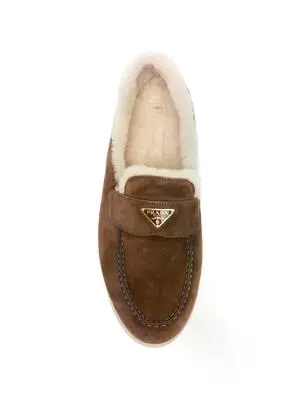 Prada Shearling Trim Loafers
