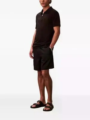 Calvin Klein Zip-fastening Logo-patch Polo Shirt - Black