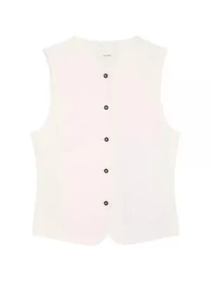 Calvin Klein Sleeveless Button-up Waistcoat - White