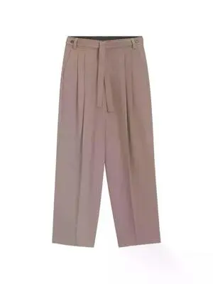 Hugo Belted Pleated Trousers - Brown
