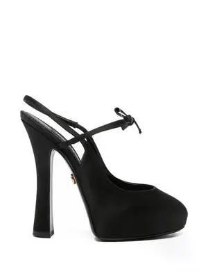 Dolce & Gabbana Satin Bow Detail Slingback Pumps
