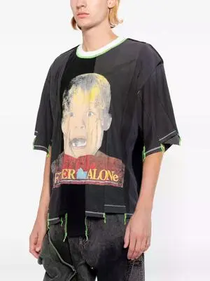 BETTER WITH AGE Graphic-print Panelled T-shirt - Black