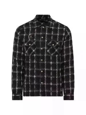 THUG CLUB Patterned Button-up Shirt - Black
