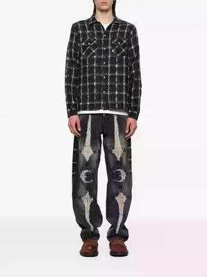 THUG CLUB Patterned Button-up Shirt