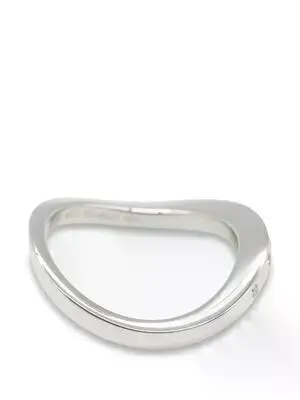 Cartier 18k White Gold Diamond Logo Engraved Ring