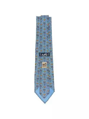 Hermès Silk Tie With Dolphin Print - Blue