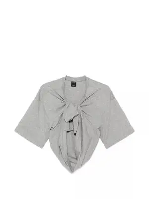 MERYLL ROGGE Cropped T-shirt With Knot Detail - Grey