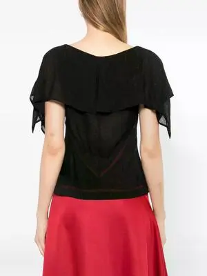 FETICO Ruffled-sleeve Button-up Blouse