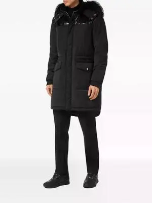 BILLIONAIRE Python-trimmed Fur-hooded Parka - Black