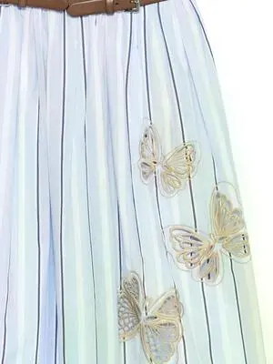 Dice Kayek Butterfly Embroidered Stripe Dress