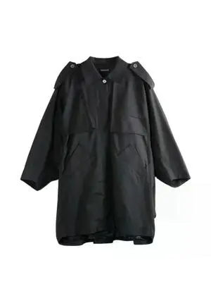 KIKO KOSTADINOV Epaulette-detail Panelled Coat - Black