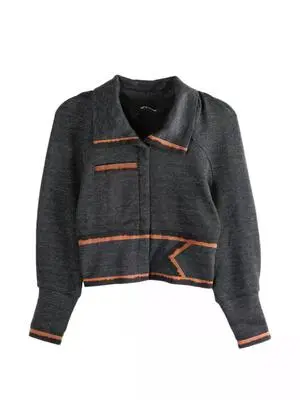 KIKO KOSTADINOV Cropped Jacket With Contrasting Trim - Grey
