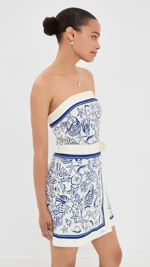 Simkhai Darbie Linen Bustier Mini Dress