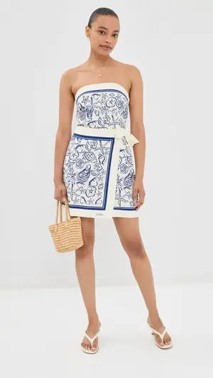 Simkhai Darbie Linen Bustier Mini Dress
