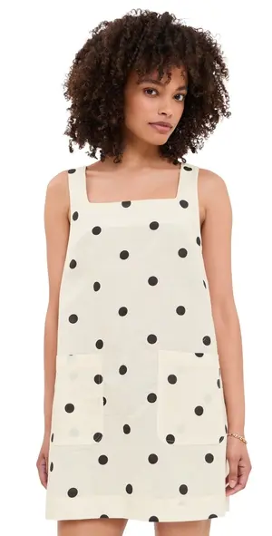 Blanknyc Polka Dot Square Neck Sleeveless Mini Dress