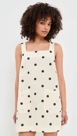 Blanknyc Polka Dot Square Neck Sleeveless Mini Dress