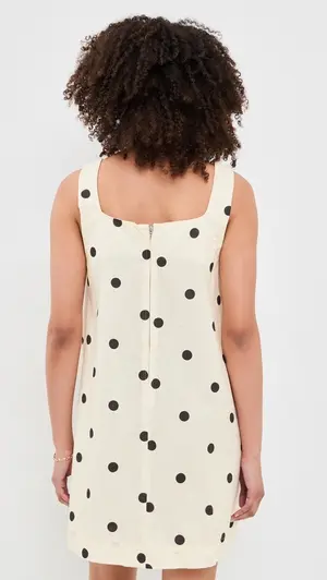 Blanknyc Polka Dot Square Neck Sleeveless Mini Dress