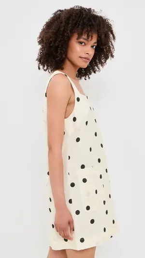 Blanknyc Polka Dot Square Neck Sleeveless Mini Dress
