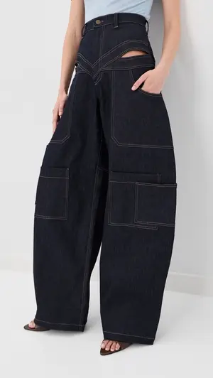 TOLU COKER Wide Leg Denim Pants