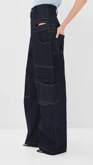 TOLU COKER Wide Leg Denim Pants
