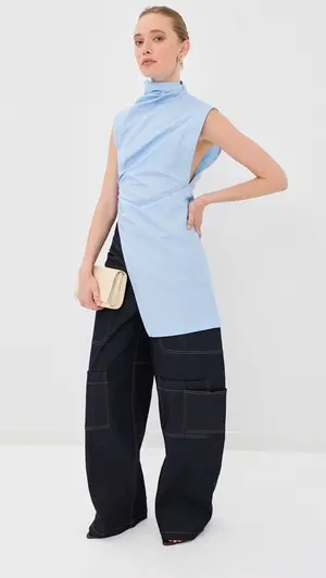 TOLU COKER Wide Leg Denim Pants