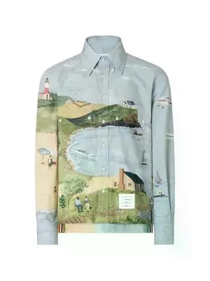 Thom Browne Poplin Nantucket Scenic Utility Shirt