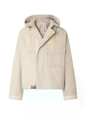 Thom Browne Hooded Chest-pocket Jacket - Neutrals
