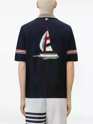 Thom Browne Rwb Armband Sailboat Polo Shirt
