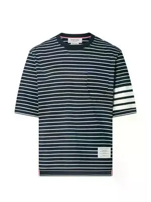 Thom Browne 4-bar Striped T-shirt - Blue