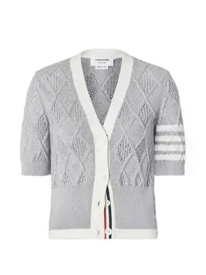 Thom Browne Argyle Pointelle Cardigan