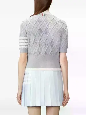 Thom Browne Argyle Pointelle Cardigan