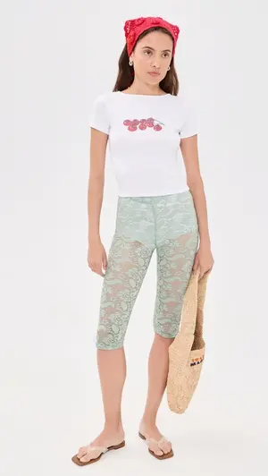 HOUSE OF AAMA Lace Capri Leggings