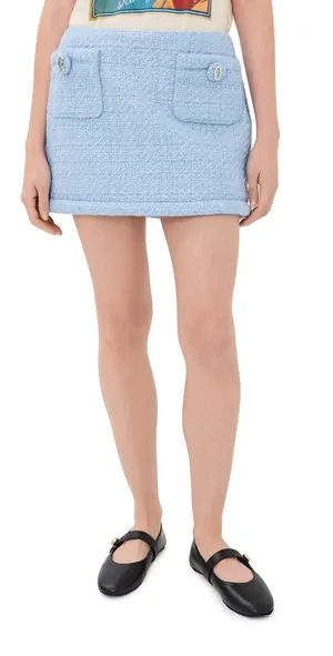 Marc Jacobs Tweed Mini Skirt With Patch Pockets