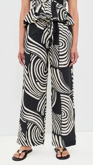 Rails Emmie Abstract Print Cotton Pants - Onyx Waves