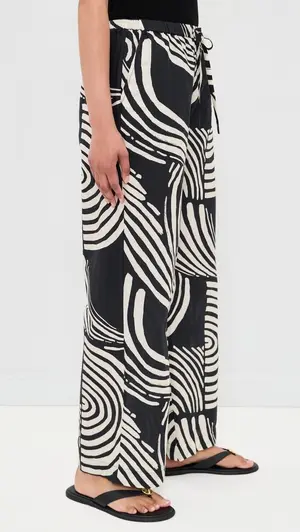 Rails Emmie Abstract Print Cotton Pants - Onyx Waves