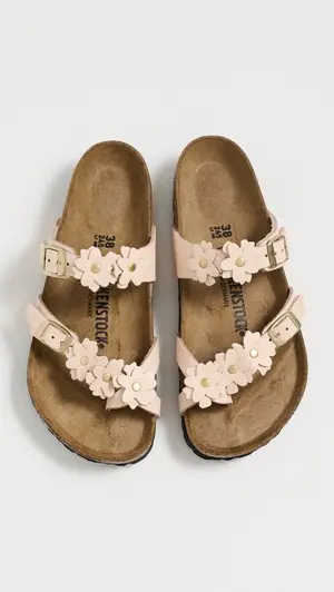 BIRKENSTOCK Mayari Floral Embellished Leather Sandals