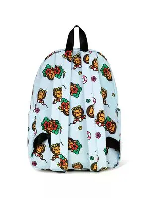 A BATHING APE Baby Milo Graphic Print Backpack - Blue
