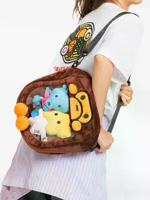 A BATHING APE Baby Milo Face Backpack - Brown