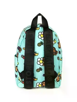 A BATHING APE Baby Milo Graphic Print Backpack - Blue