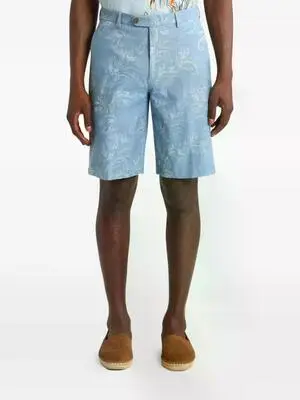 Etro Jacquard Motif Denim Shorts