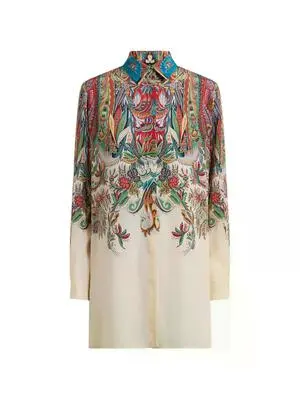 Etro Paisley-print Silk Shirt - Neutrals