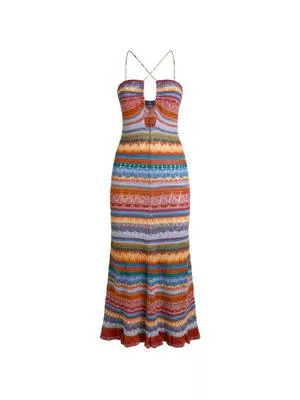 Etro Striped Knitted Maxi Dress - Red