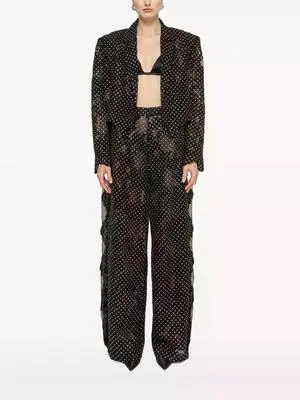 NISSA Embellished Cropped Blazer - Black