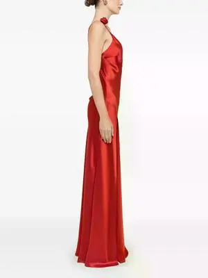 NISSA Maxi Dress With Rosette Detail