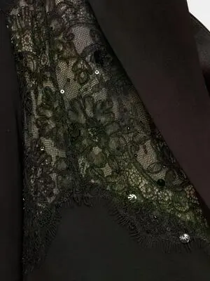 NISSA Sequin Embellished Lace Insert Blazer