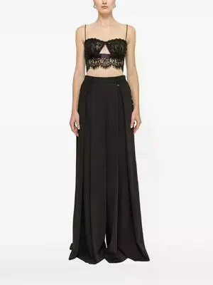 NISSA Sequin Embellished Lace Top - Black